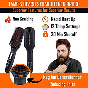 Tame's Elite Beard Straightener and Tame's Orange Walnut Beard Soap Bundle