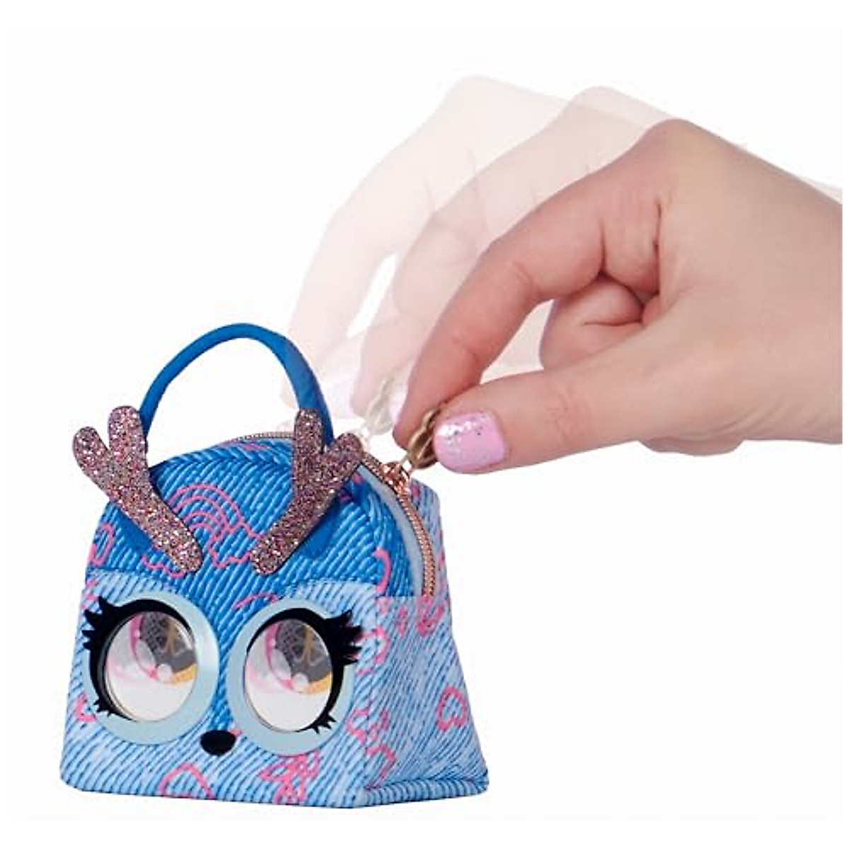 Purse Pets Micros, Denim Deerie Stylish Small Purse with Eye Roll Feature, Kids Toys for Girls Aged 5 and up