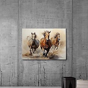 Majestic Black Stallion Galloping In The Clouds, Black Horse On Salt Flats, Canvas Print, Black Horse Print, Black Horse Wall Art