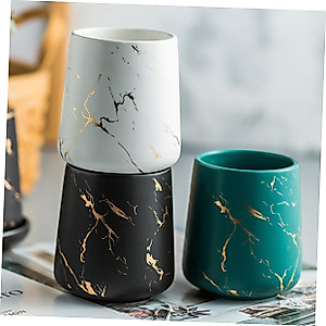 Cabilock 2 Sets Bathroom wash Set Bathroom Decorations Tooth Brushing Holder Toothbrush Tumbler Bathroom Cups Lotion Container Empty Soap Tray Storage Tank White Ceramics handwashing Fluid