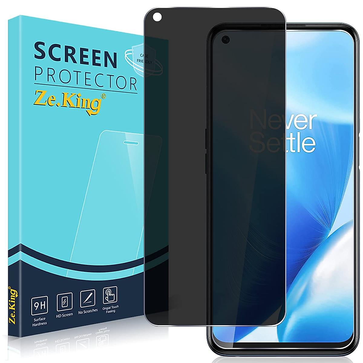 Zeking [2-Pack] for OnePlus Nord N200 5G Privacy Tempered Glass Screen Protector, Anti-Spy 9H Hardness [3D Touch][Case Friendly] [Anti Scratch][Anti-Fingerprint] Bubble Free