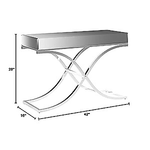 Ava Mirrored Console Table - Chrome