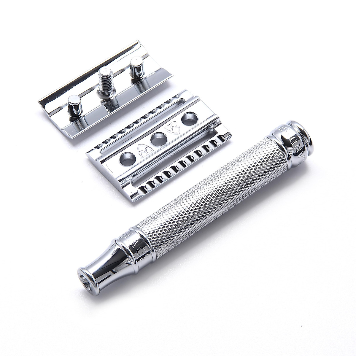 Edwin Jagger DE89KN14BL Reusable Classic Double Edge Safety Razor for Men (Knurled)