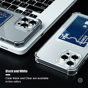 AKABEILA Case for iPhone 14 Pro Clear Cute Phone Case Soft TPU Wallet Case Slim Bag Cover Shockproof with Card Slot Holder