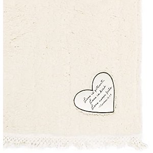 Pavilion - Love is Patient Love is Kind Love Never Fails - 1 Corinthians 13: 4-8 - 42x50 Inch Super Soft Sherpa Tassel Fringe Blanket Wrapped in A Ribbon with A Handle