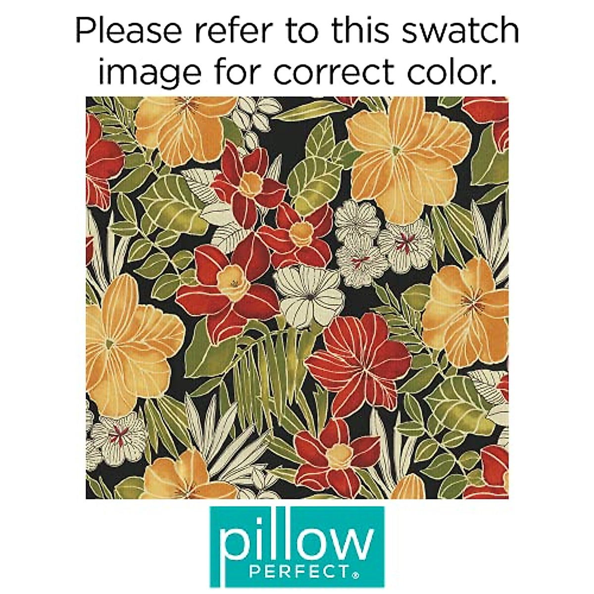 Pillow Perfect Outdoor/Indoor Clemens Noir Lumbar Pillows, 2 Count (Pack of 1), Black