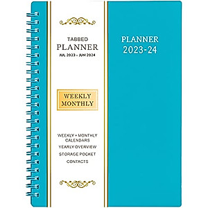 2023-2024 Academic Planner - Planner 2023-2024, 2023-2024 Planner Weekly and Monthly with Tabs, July 2023 - June 2024, 6.25" × 8.3", Strong Twin-Wire Binding, Round Corner, Improving Your Time Management Skill