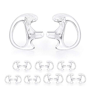 Zeadio Earmould Earpiece Earbud Earplug for Two-Way Radio Coil Tube Audio Kits (Clear, Pair of 8)