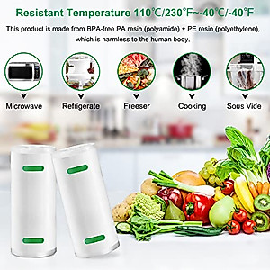 Gokilife Vacuum Sealer Bags - 2 Pack of 8" x 50' Food Saver Bags, Commercial Grade Vacuum Seal Bags Rolls with BPA Free and Heavy Duty, Seal a Meal Bags Great for Vac Storage, Meal Prep or Sous Vide