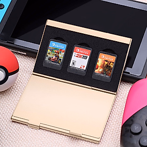 Premium Game Card Case for Nintendo Switch, Aluminum Game Cartridge Holder for Nintendo Switch (Hold 6 Game Cards) - Black