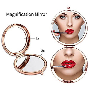 GAOLZIUY Niece Gifts Compact Mirror for Niece from Aunt, Rose Gold Niece Compact Mirror, Birthday Gifts for Niece from Aunt Uncle for Niece’s Birthday, Graduation Wedding Anniversary Christmas