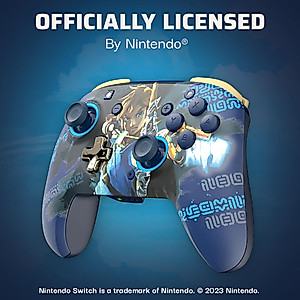 PDP Rematch Enhanced Wireless Nintendo Switch Pro Controller - Rechargeable Battery Powered, Link Hero (Glow in The Dark)