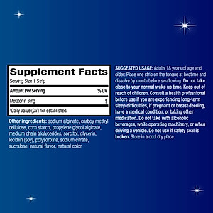 Unisom Simple Slumbers Return-to-Sleep Dissolving Strips 21-Count, Melatonin 3mg, Cool Mint