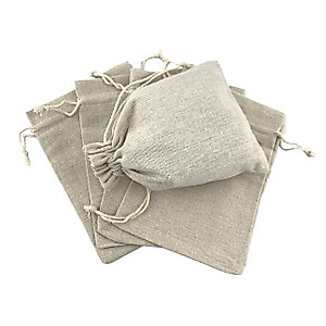 Palmhomee Pack of 24 Cotton Bag with Drawstring Reusable Muslin Bag Natural Cotton Pouches Canvas Bag Fabric Sachet Bag Linen Bag for Wedding and Party Home Storage (5x7 Inch)