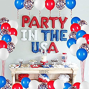 JOYYPOP 80Pcs Red White and Blue Latex Balloons with Confetti Balloons for 4th of July Decorations Independence Day Patriotic Anniversary
