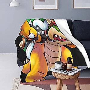 ERTER Boutique Throw Blanket -Bowser (Ssb4 Pose) Super Soft Fleece Throw Blankets,Fuzzy Plush Blanket Oversized,Thin Lightweight Blanket for All Season 60x50inch , Black