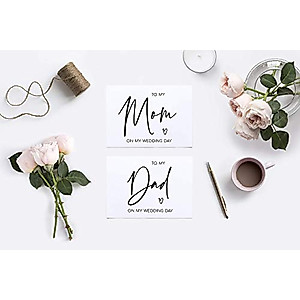 To My Mom To My Dad On My Wedding Day Card Set Modern Wedding Cards for Parents of Bride and Groom