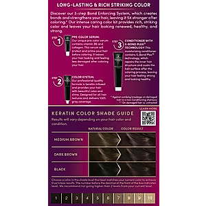 Schwarzkopf Keratin Color Permanent Hair Color Cream, 4.1 Dark Ash Brown, 4.1 Dark Ash Brown, 12 count