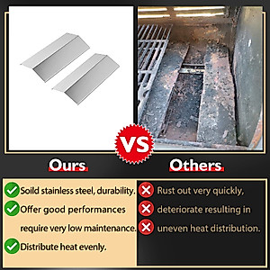 820-0033 Heat Shield Plates Replacement Parts for Nexgrill Parts Flame Tamer 820-0007B 820-0015 820-0007 Heat Plates Megamaster Grill Parts 820-0033M Stainless Steel Heat Tent Burner top 2 Pcs