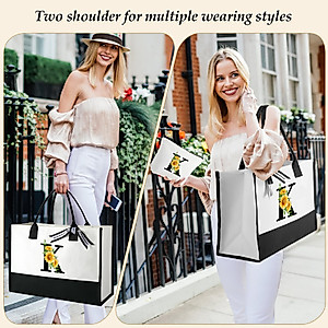 TRSODD Birthday Gifts for Women w Makeup Bag, Christmas Sunflower Gifts for Women, Can-vas Tote Bag for Women, Personalized Customized Bride Wedding Mom Gifts, Beach Bag w Inner Pocket Card Gift Box B