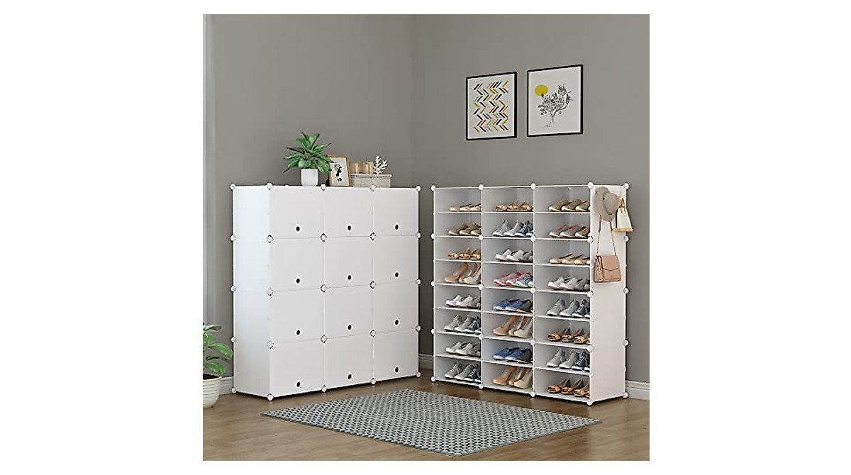 HOMIDEC Shoe Storage Cabinet, 48 Pairs Shoe Rack 3 by 8 Tier Shoe ...