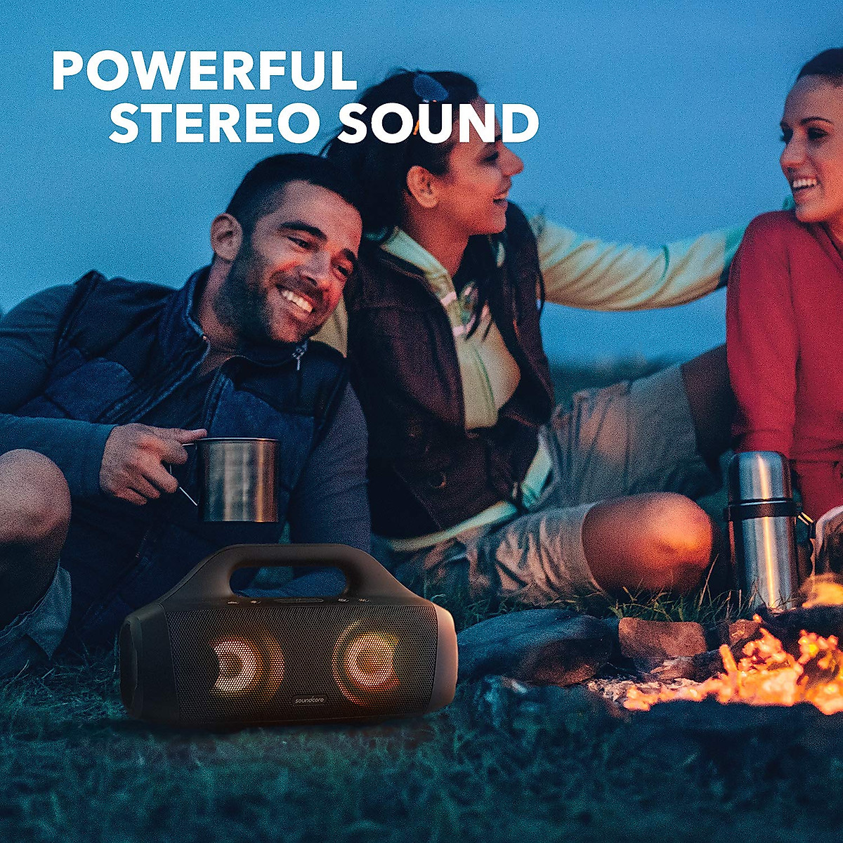 Anker Soundcore Select Pro, Outdoor Bluetooth Speaker with BassUp Technology, IPX7 Waterproof, 16H Playtime, App, LED Lights, Built-in Handle, Portable Bluetooth Speaker for Outdoors, Camping