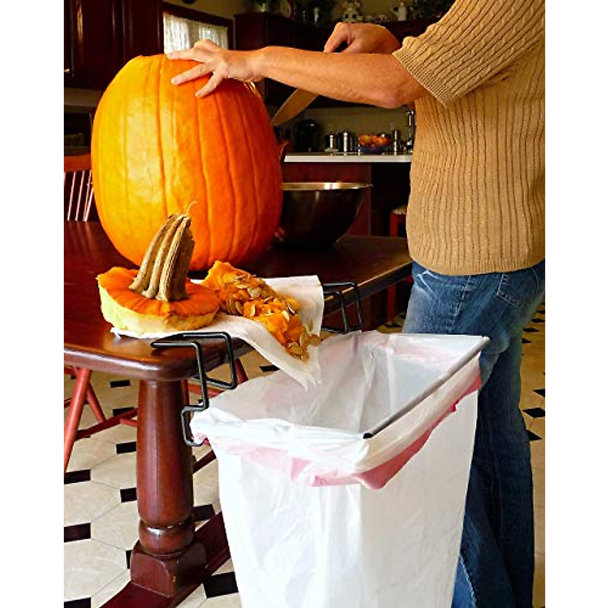 AMERICAN MADE THE ORIGINAL- Trash-Ease-Table - Portable Trash Bag Holder, Camping, Tailgating, Picnics, Parties, Crafting, Scrapbooking,13 gallon garbage bag size, NO tools needed