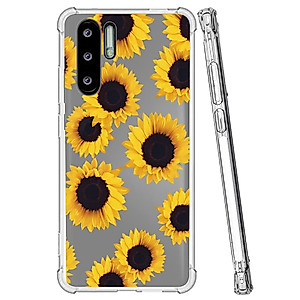 Zoeirc Case for Huawei P30 Pro VOG-L29 VOG-L04 Clear Case for Girls Women, Soft TPU Shockproof Protective Transparent Case Cover for Huawei P30 Pro (Sunflower)