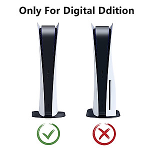 Digital Edition Face Plates with Cooling Vents Cover Skins Shell Panels for PS5 Console, Accessories for Playstation 5 Protective Replacement Faceplate (Black)