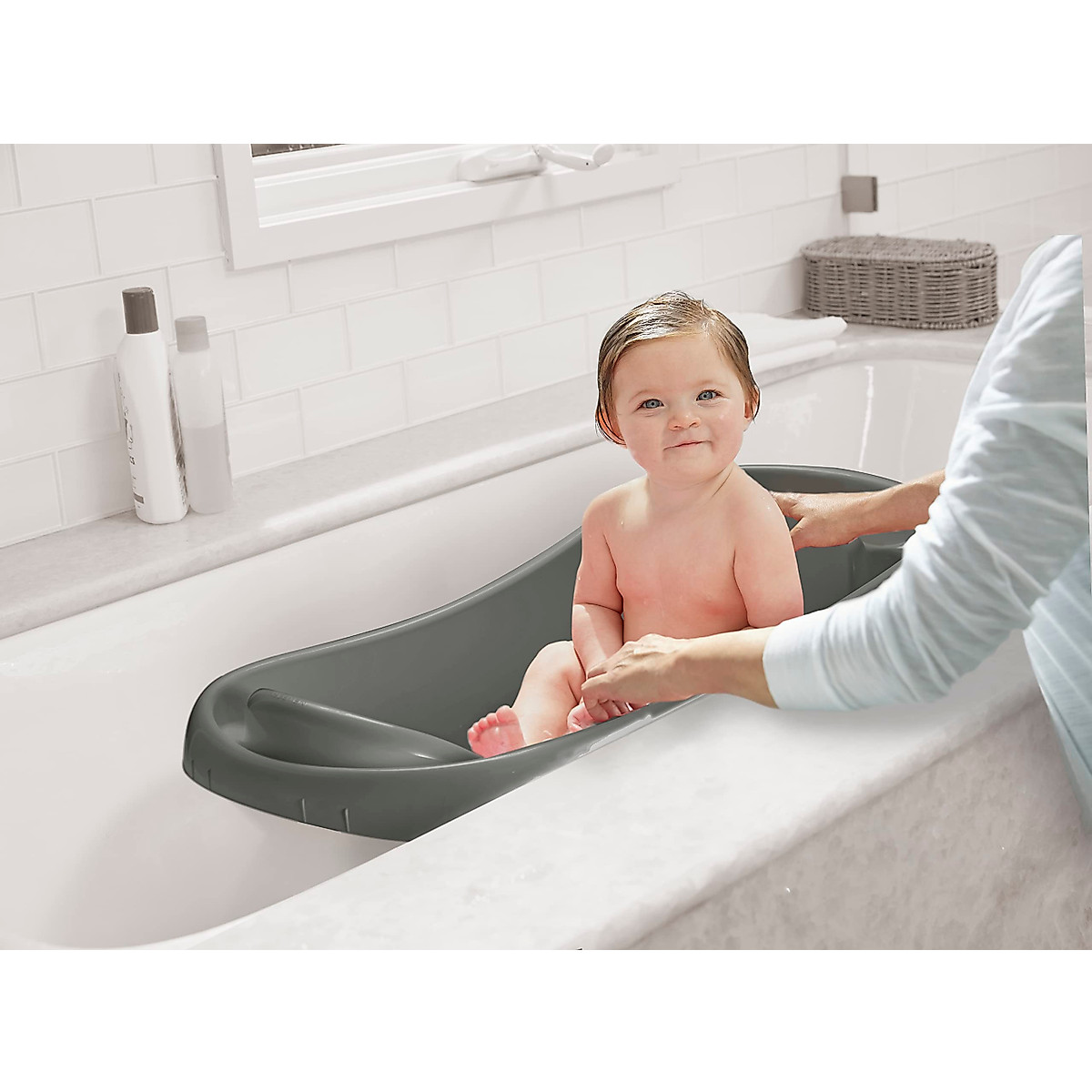 The First Years Renewed Baby Bath Tub - Newborn to Toddler 3-in-1 Baby Tub with Removable Sling - Made with 50% Recycled Material - 0 to 25 LBs