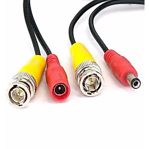 Zinuods 2 Pack 50ft BNC Vedio Power Cable Pre-Made Al-in-One Camera Video BNC Cable Wire Cord for Surveillance CCTV Security System with Connectors