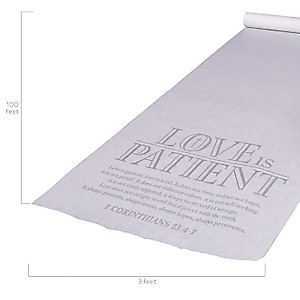 Love is Patient Corinthians Wedding Aisle Runner- 100 feet - Wedding Ceremony Aisle Decorations