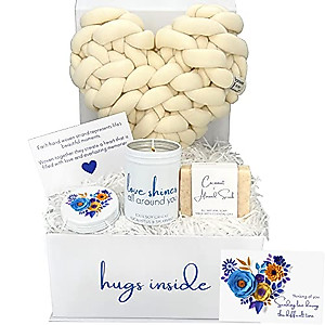 Sympathy Gift - Condolence Sympathy Gift Basket for Bereavement Grief Gifts Candle Pillow & Soap - Sorry for Your Loss Thinking of You Grieving Care Package Gift Box for Women Men Friend