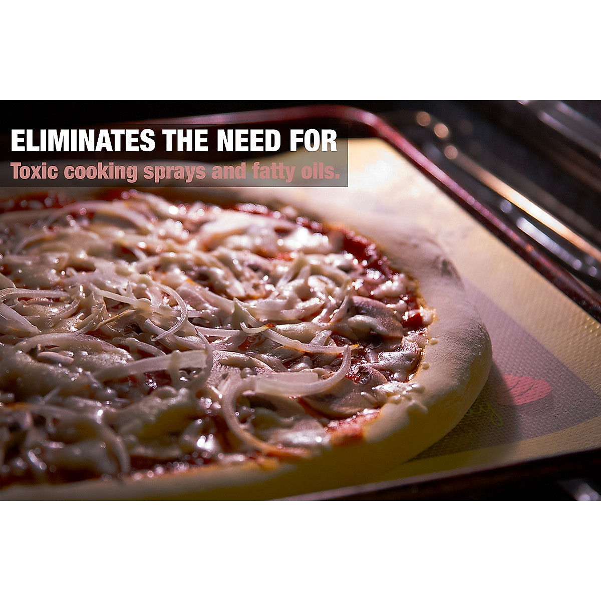 Silicone Baking Mat for Macaron- Two Half Sheet Mat Set 16.5 x 11 5/8 - Non Stick - Cookie Sheet - Baking Liner - Perfect for Oven, Pastry, Bacon, Cookies, Chicken, Pizza, Bread, Pastry Rolling