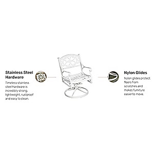 homestyles 6652-53 Outdoor Swivel Rocking Chair, White