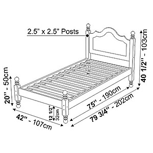 Palace Imports 100% Solid Wood Reston Panel Headboard Platform Bed, Twin Size, Honey Pine