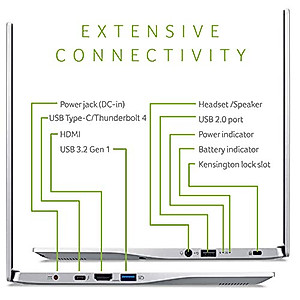 Acer Swift 3 Intel Evo Thin & Light Laptop, 14" Full HD, Intel Core i7-1165G7, Iris Xe Graphics, 8GB LPDDR4X, 256GB NVMe SSD, Wi-Fi 6, Fingerprint Reader, Back-lit KB, SF314-59-75QC