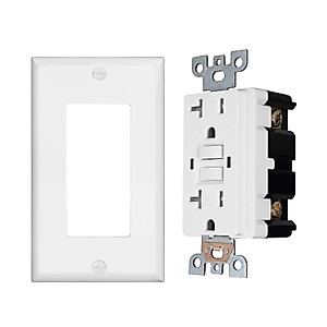 Everelectrix 10 Pack GFCI White Outlet Receptacle, Tamper Resistant GFCI Outlet 20 Amp/125-Volt, Self-Test Function with LED Indicator 20 Amp GFCI Outlets, UL/cUL Listed, Wall Plate Screws Included