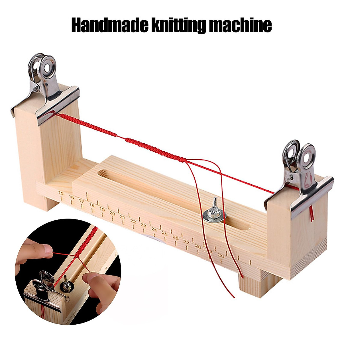 RUIFUU Wood Jig Bracelet Maker, Adjustable Paracord Jig Bracelet Making Kit U Shape Clear Scale Bracelet with 2 Clamp Hand Knitting Bracelet Jig Bracelet Braiding Tool for Jewelry Making