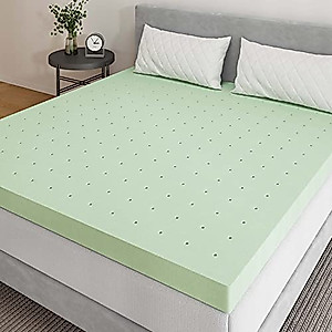 Novilla Mattress Topper Queen, High Density 4 Inch Memory Foam Mattress Topper with Gel Infusion for Pressure-Relieving & Cooling, Medium Soft Queen Mattress Topper, Airflow Design