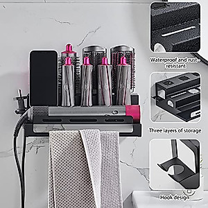 Storage Holder for Dyson,3 Layer Design Hair Airwrap Organizer,Stainless Steel Blow Dryer Holder for Home Bathroom Suitable for All Walls