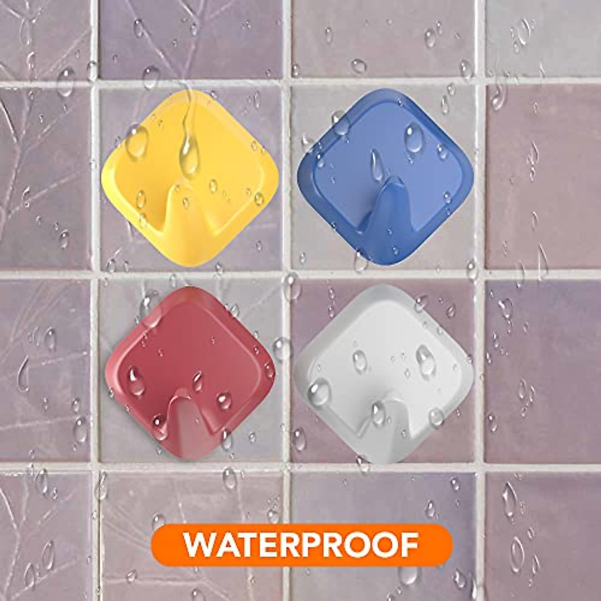 NovaHome Adhesive Wall Hooks for Hanging Decorative Plastic Hooks Heavy Duty (11 lbs/5kg) Towel Hooks Coat Hooks for Wall Key Hook Hanging for Kitchen Shower Door Home Improvement 4 Pack