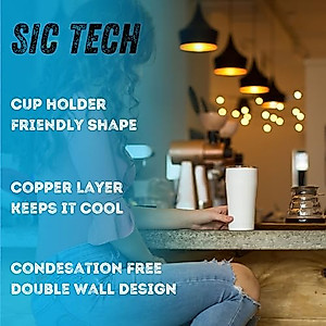 Seriously Ice Cold SIC 20 Oz. Double Wall Vacuum Insulated 18/8 Stainless Steel Travel Tumbler Mug | Powder Coated with Splash Proof BPA Free Lid | Coffee, Tea, Wine, and Cocktails (Ice White)