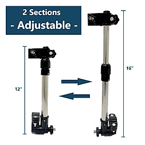 Umbrella Holder for Elderly Mobility Scooter, Wheelchair Grip Mount Stand Adjustable Stretch Bracket Accessories, Fits for 0.78"-1.2" Handlebar
