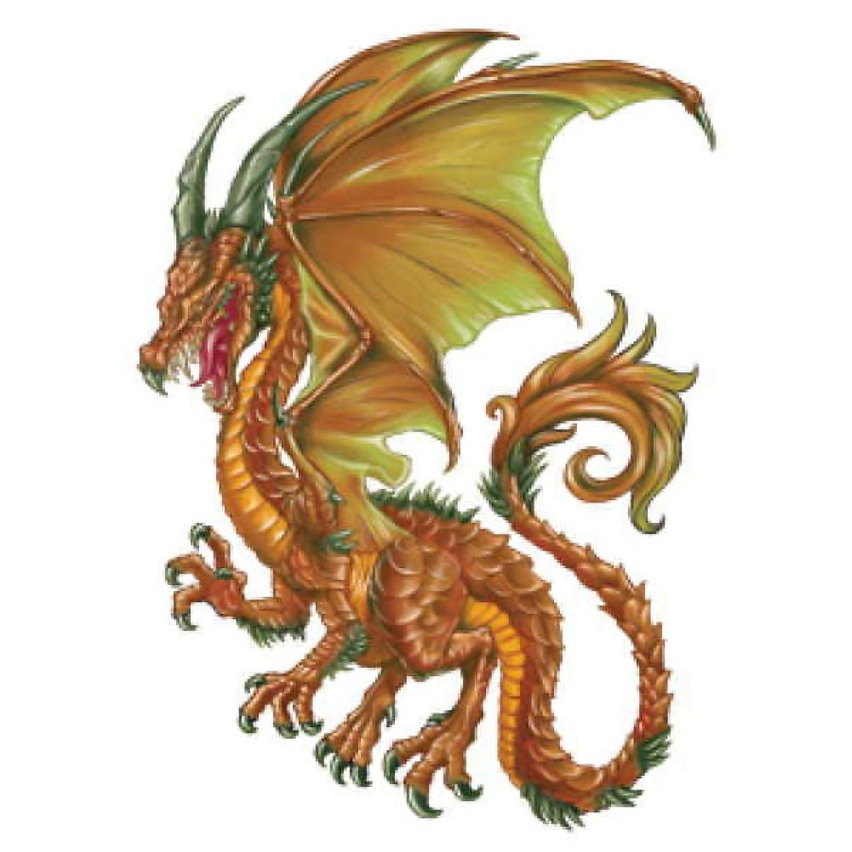 Fantasy Dragons Temporary Tattoos, Set of 10 Colorful Dragon Tattoos