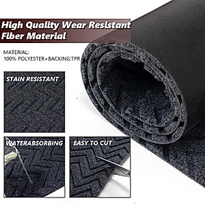 Runner Rug Carpet Runners, Indoor/Outdoor Hallway Custom Sizes Kitchen Entryway Bedroom Area Rugs with Natural Non-Slip Waterproof Rubber Backing, Garage Mat, Gray Triangle, 2' x 12'