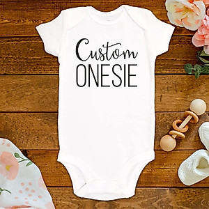 Kate & Meri Custom Onesie© / Bodysuit | Personalized Baby Onesie (3-6M, Black)