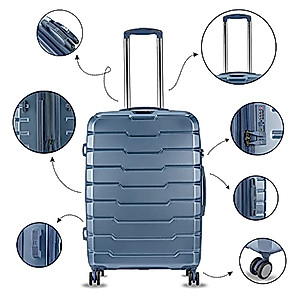 it luggage Prosperous 32" Hardside Checked 8 Wheel Expandable Spinner, Metallic Blue