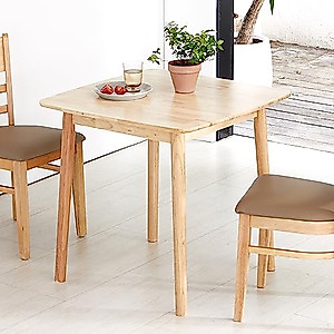 Livinia Aslan 29.5" Malaysian Oak Square Wooden Dining Table/Small Solid Wood Kitchen Desk (Natural Oak)