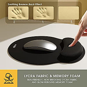 Ergonomic Keyboard Wrist Rest and Mouse Pad with Wrist Support, GIM Memory Foam Mouse Cushion Anti-Slip Computer Wrist Rest Pad for Comfortable Typing Wrist Pain Relief (Keyboard Wrist Rest)